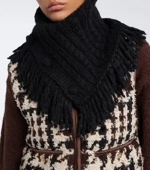 Moncler Fringed Alpaca And Wool-blend Snood
