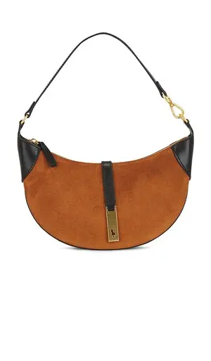 Polo Ralph Lauren Small Suede Leather Shoulder Bag - Brown