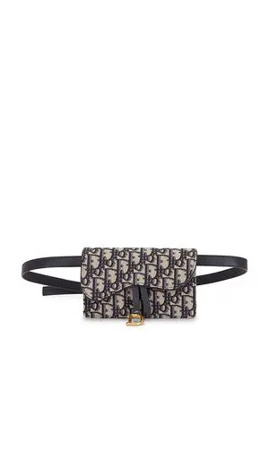 FWRD RENEW Dior Oblique Saddle Belt Bag - Blue