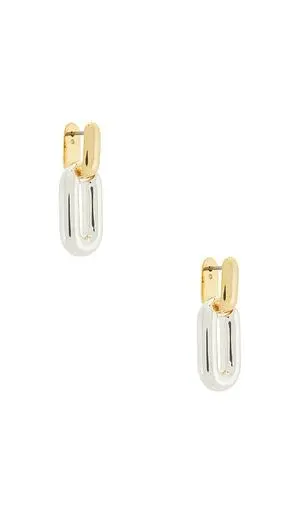 Jenny Bird Puffy Detachable Link Earrings - Metallic Silver