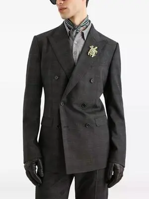 Dolce & Gabbana Martini Light Double-breasted Suit In Glen Plaid