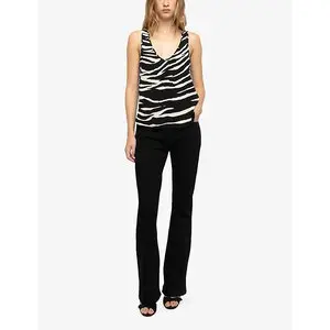 Zadig&Voltaire Tarys Printed Scoop-neck Satin Top
