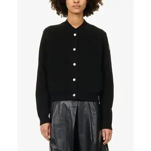 Moncler Contrast Padded Wool And Cashmere-blend Cardigan