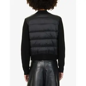 Moncler Contrast Padded Wool And Cashmere-blend Cardigan