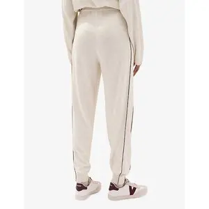 THE WHITE COMPANY Side-stripe Cuffed Wool-blend Jogging Bottoms