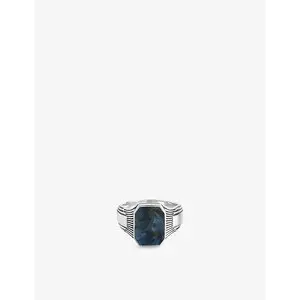NINETWOFIVE Bariq Sterling- And Pietersite Signet Ring - Silver