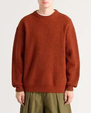 FRIZMWORKS Patch Round Pullover Knit In | Size: | Nylon/acrylic/wool | End Clothing - Brick