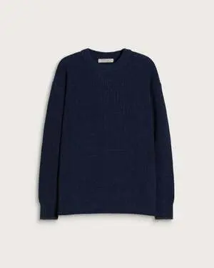 FRIZMWORKS Patch Round Pullover Knit In | Size: | Nylon/acrylic/wool | End Clothing - Navy