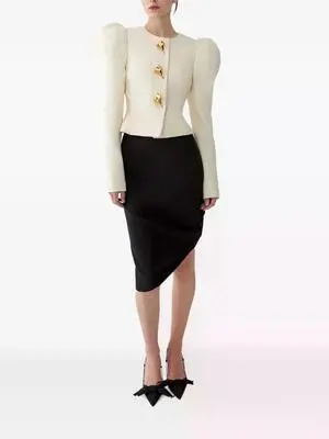 Carolina Herrera Asymmetric Gathered Short Skirt
