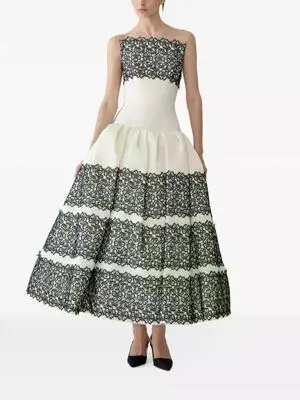 Carolina Herrera Lace-trimmed Strapless Gown