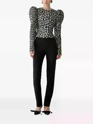 Carolina Herrera Leopard-jacquard Puff-sleeve Jacket