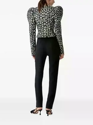 Carolina Herrera Leopard-jacquard Puff-sleeve Jacket