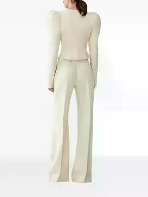 Carolina Herrera Puff-sleeve Calla Lily-button Jacket