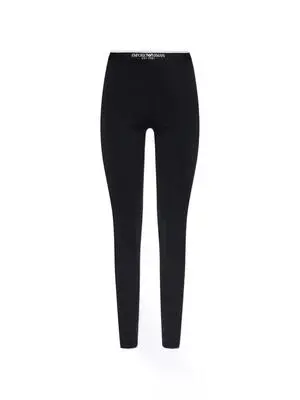 Emporio Armani Logo-waistband Leggings - Black