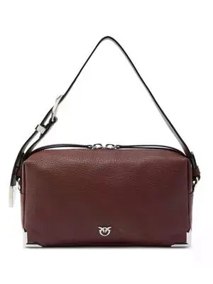 Pinko Logo-plaque Leather Shoulder Bag - Brown