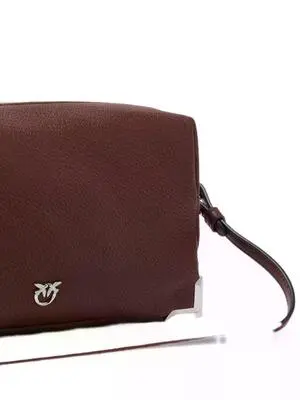 Pinko Logo-plaque Leather Shoulder Bag - Brown