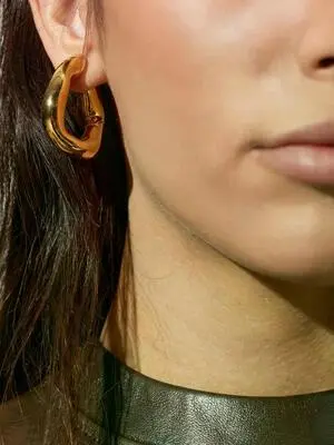 Balenciaga Sculptural Hoop Earrings - Gold