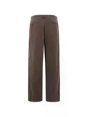A.PRESSE Gabardine Chino Trousers - Brown