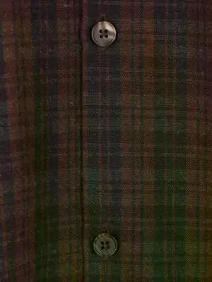 A.PRESSE Check-pattern Slub-silk Shirt