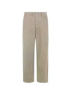 A.PRESSE Cotton Gabardine Trousers - Neutrals