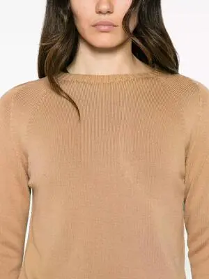 VELA SHOP Ribbed-knit Raglan-sleeve Sweater