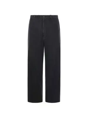 A.PRESSE Cotton-gabardine Chino Trousers - Black