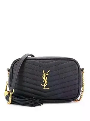Saint Laurent Lou Camera Bag Matelasse Chevron Leather Mini Crossbody Bag - Black
