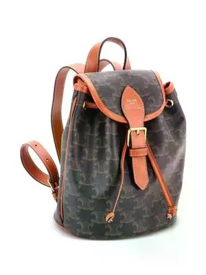 Celine Folco Triomphe Coated Canvas Mini Backpack - Brown