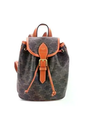 Celine Folco Triomphe Coated Canvas Mini Backpack - Brown