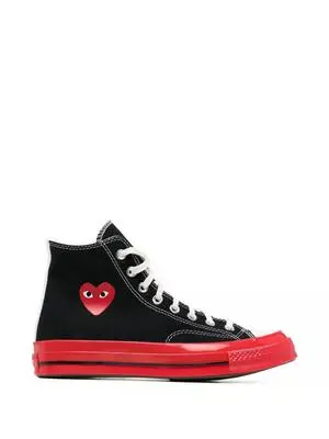 CONVERSE X COMME DES GARONS PLAY Heart-print High-top Sneakers - Black