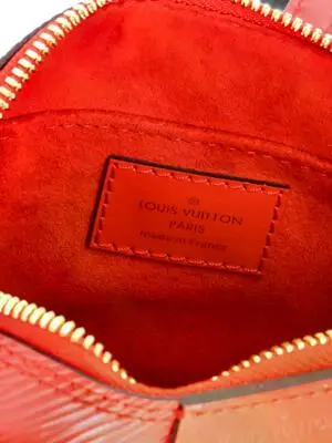 LOUIS VUITTON Alma Chain Handbag Epi Leather Mini Crossbody Bag - Red