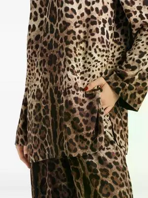 Dolce & Gabbana Leo-print Charmeuse Top