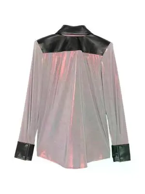 MITILIANE COUTURE Holographic Leather-trimmed Shirt