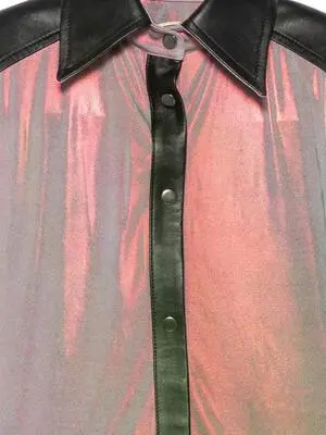 MITILIANE COUTURE Holographic Leather-trimmed Shirt
