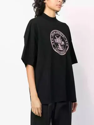 Palm Angels Logo-print Organic Cotton T-shirt - Black