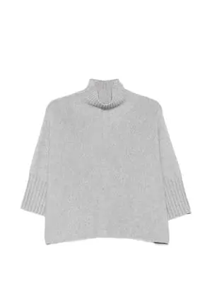 VELA SHOP High-neck Ribbed-trim Sweater - Grey