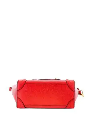 Celine Luggage Bag Grainy Leather Nano Crossbody Bag - Red