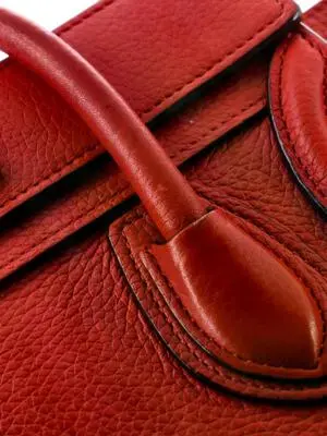 Celine Luggage Bag Grainy Leather Nano Crossbody Bag - Red