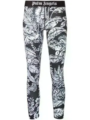 Palm Angels Jungle Parrots Stretch Leggings - Black