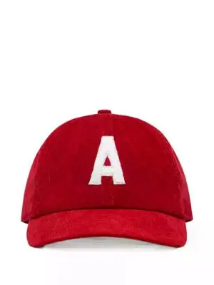 AUTRY Logo-embroidered Corduroy Baseball Cap - Red