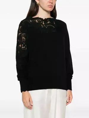 Ermanno Scervino Lace-panelled Cashmere Sweater