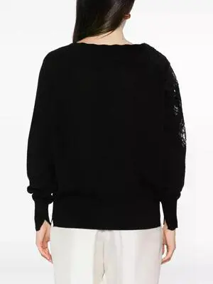 Ermanno Scervino Lace-panelled Cashmere Sweater