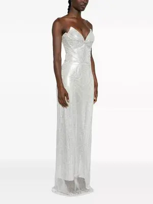 MITILIANE COUTURE Crystal-embellished Mesh Maxi Dress