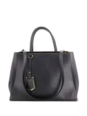 Fendi 2jours Bag Leather Medium Tote Bag - Black