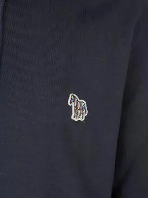 Paul Smith Dark Navy Cotton Zip-front Zebra-logo Hoodie