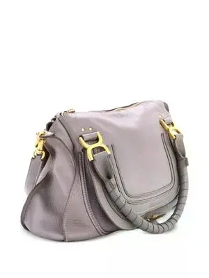 Chloé Marcie Leather Medium Satchel - Grey