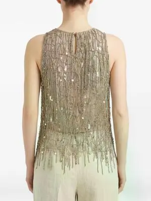 Brunello Cucinelli Sequin-embellished Beaded Top
