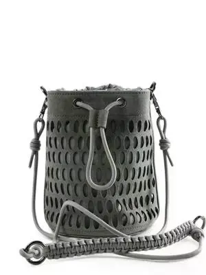 PUMA Perforated-suede Bucket Bag - Grey