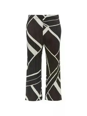 Issey Miyake Fold Line Abstract-print Pleated Trousers - Grey