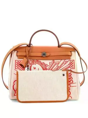 Hermès Herbag Zip Pegase Pop Toile And Leather 31 Shoulder Bag